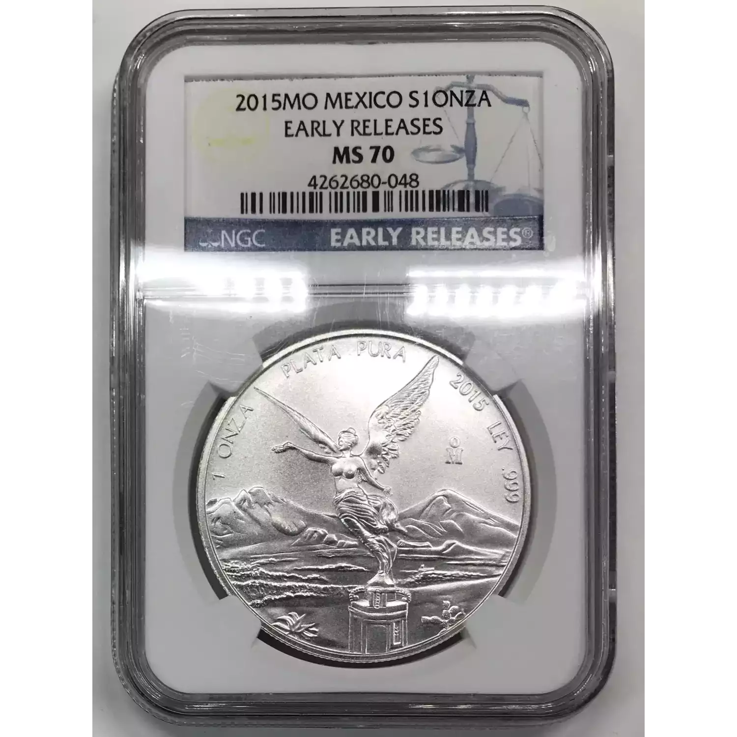 2015-Mo MEXICO Silver ONZA (Troy Ounce of Silver) NGC MS-70 EARLY RELEASES - Old Pueblo Coin