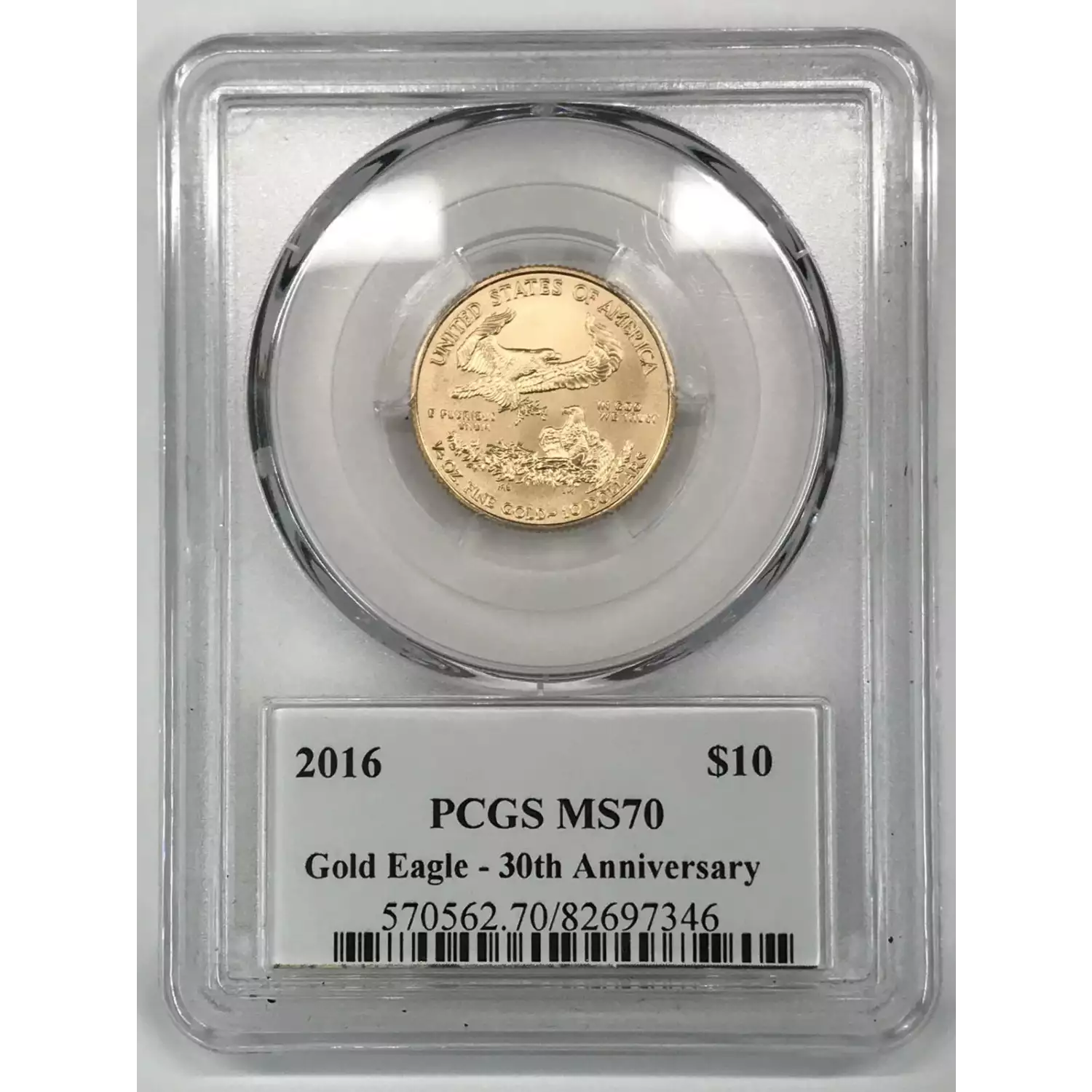 2016 1/4 oz $10 Gold Eagle PCGS MS-70 Augustus Saint Gaudens Label - Old Pueblo Coin