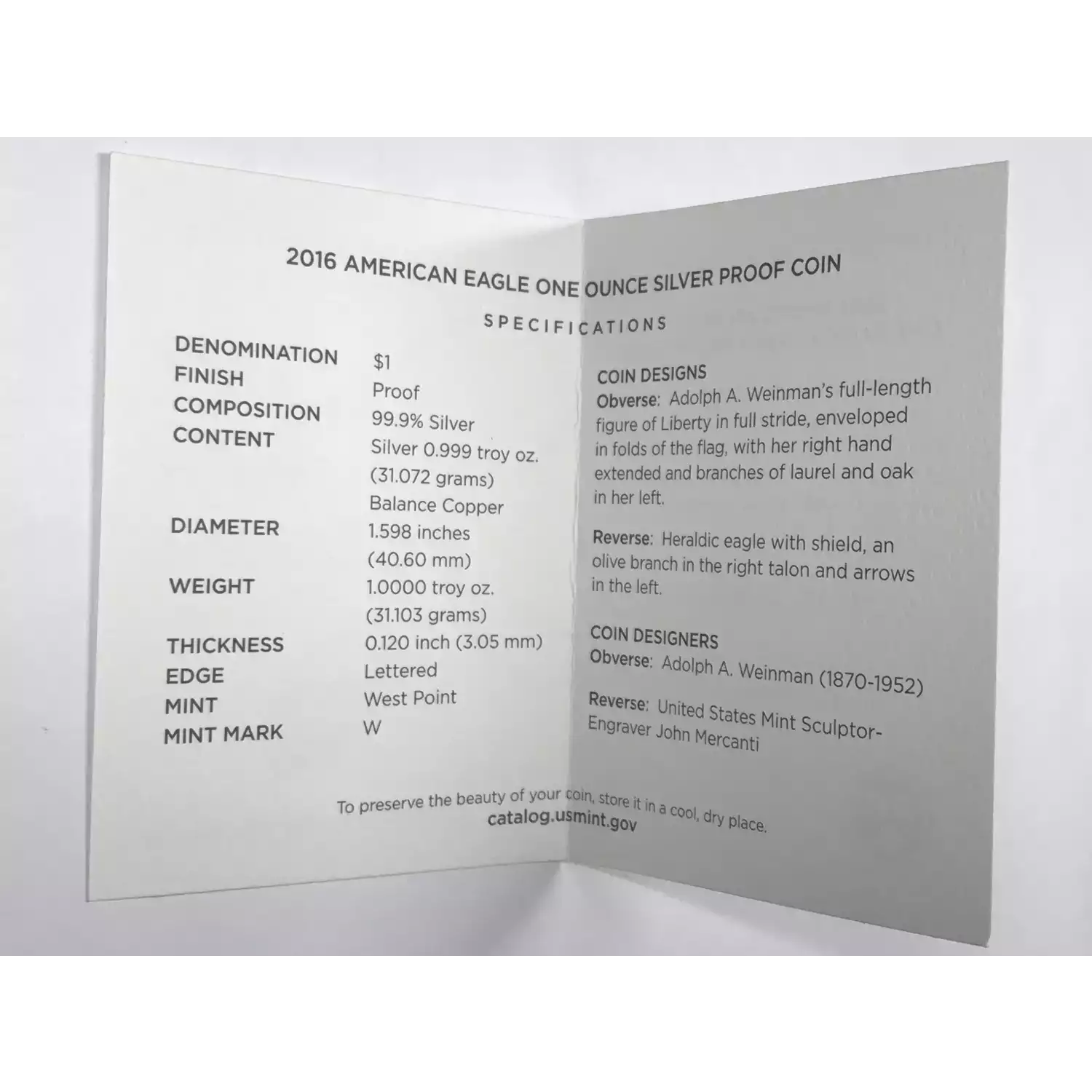 2016-W Proof Silver Eagle w OGP - Box & COA - 30th Anniversary Edge ...