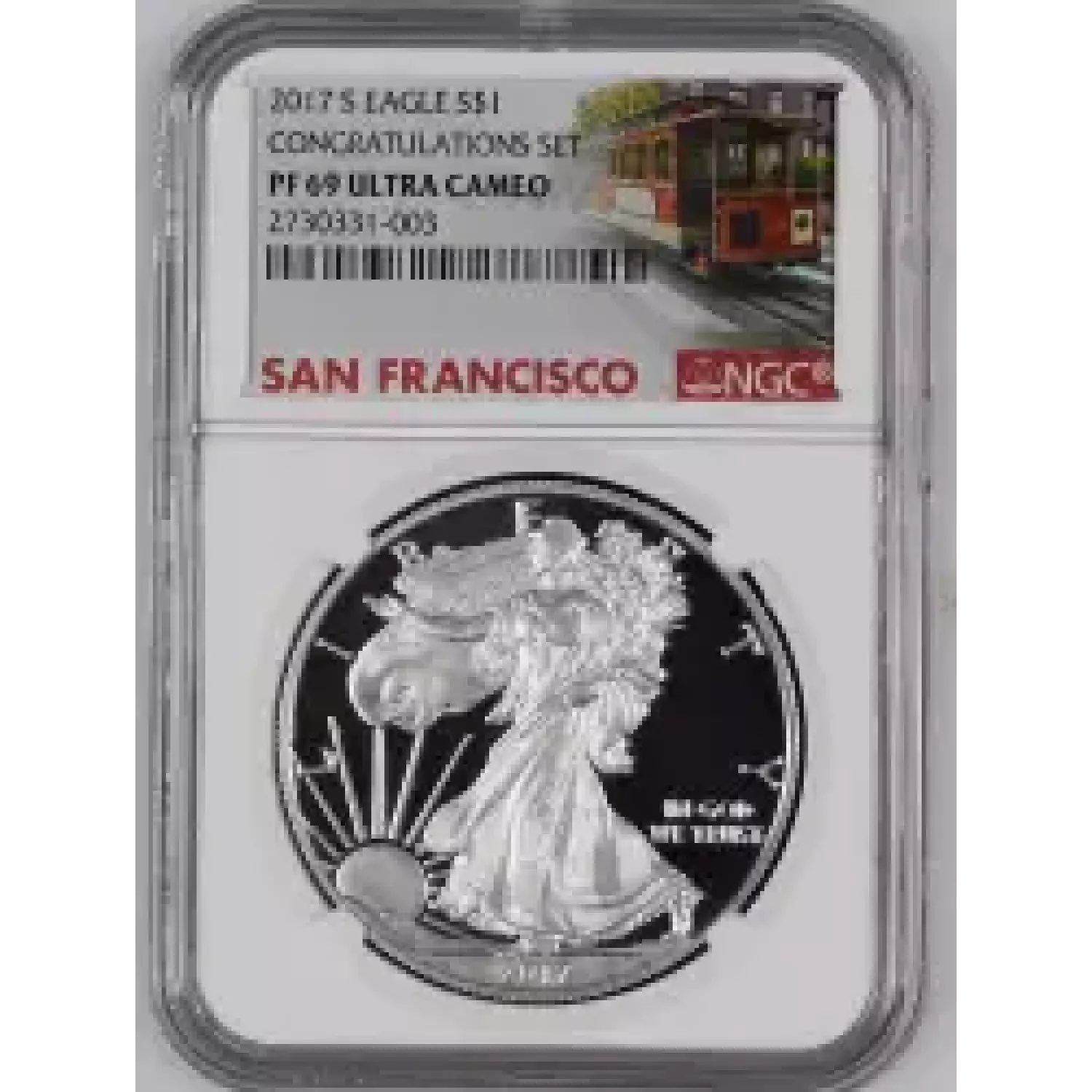 2017-S Silver Eagle NGC PF-69 ULTRA CAMEO CONGRATULATIONS SET - Old Pueblo Coin