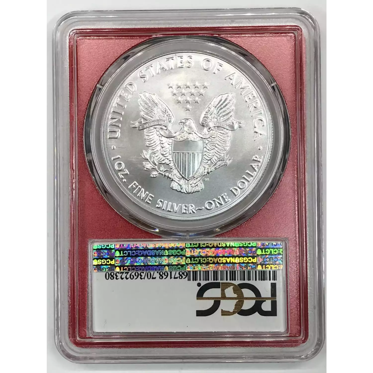 2019 Silver Eagle PCGS MS-70 MADE IN U.S.A. Label - Red Core - Old ...