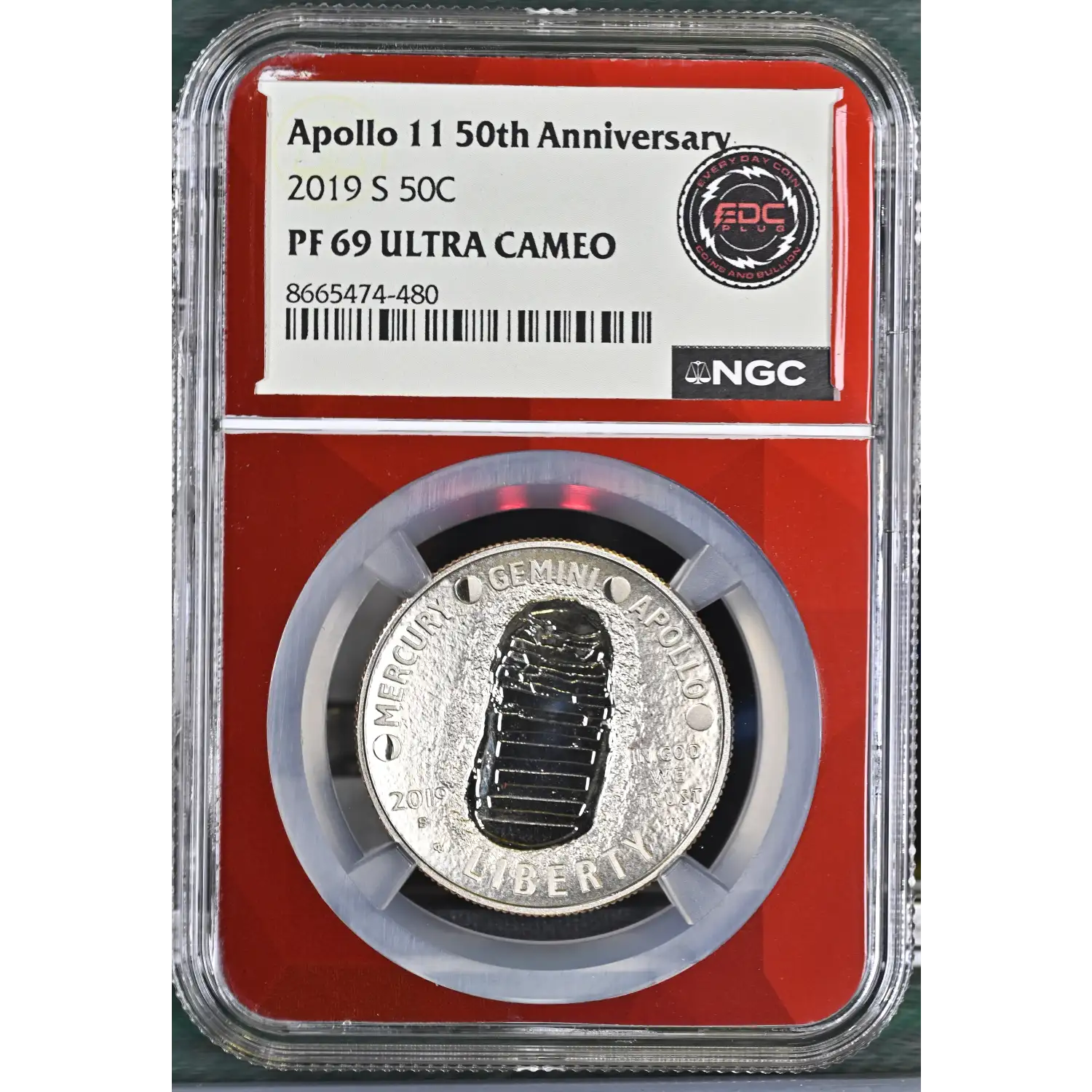 2019-S Apollo 11 50th Anniversary Commemorative Clad Half Dollar NGC PF ...