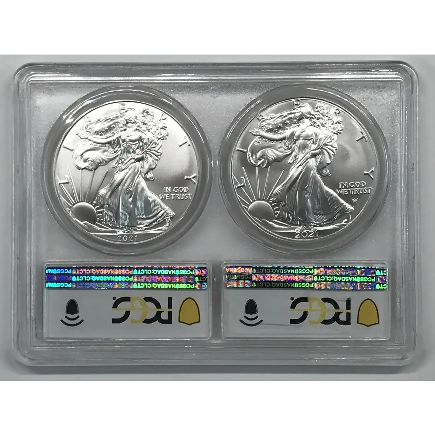 2021 Silver Eagle PCGS MS-70 Type 1 & 2 Set - Old Pueblo Coin