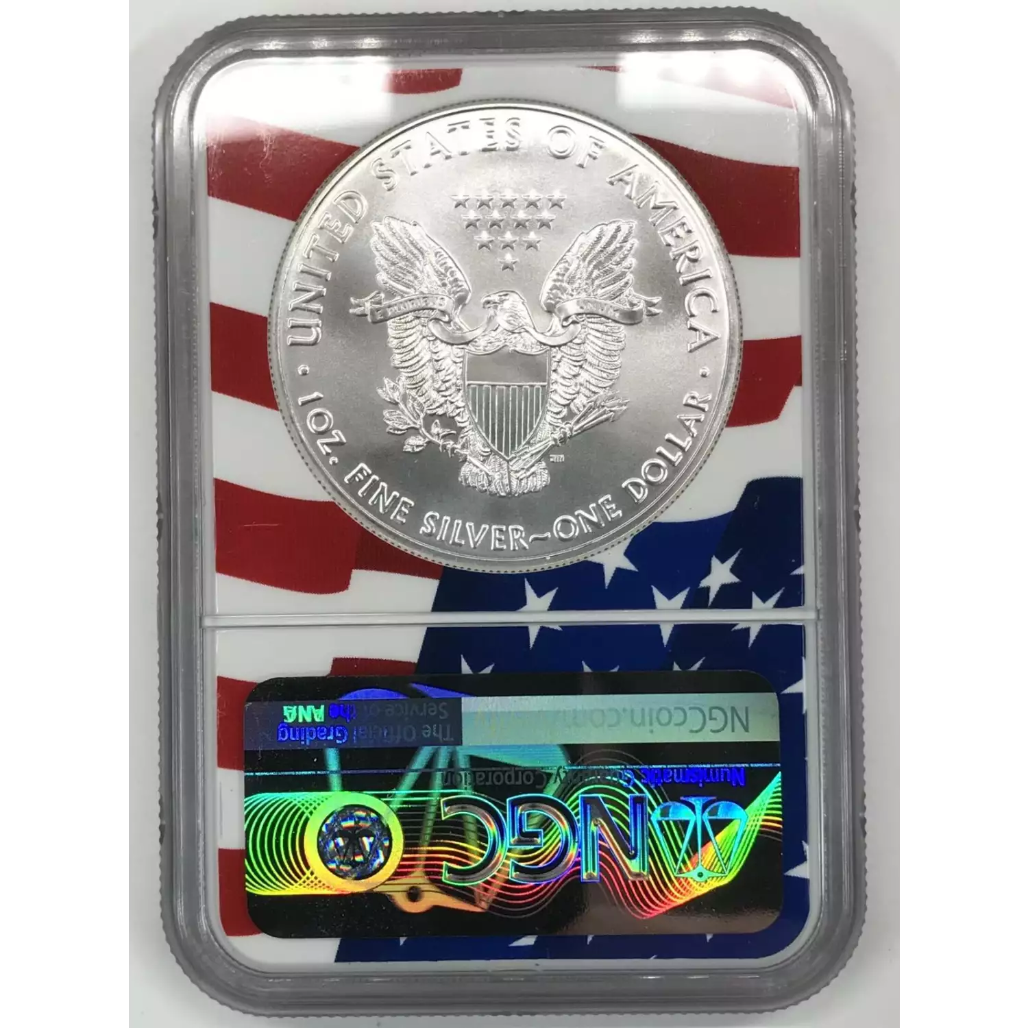 2021 Silver Eagle NGC MS-70 Heraldic Eagle T-1 Early Releases Flag Core - Old Pueblo Coin