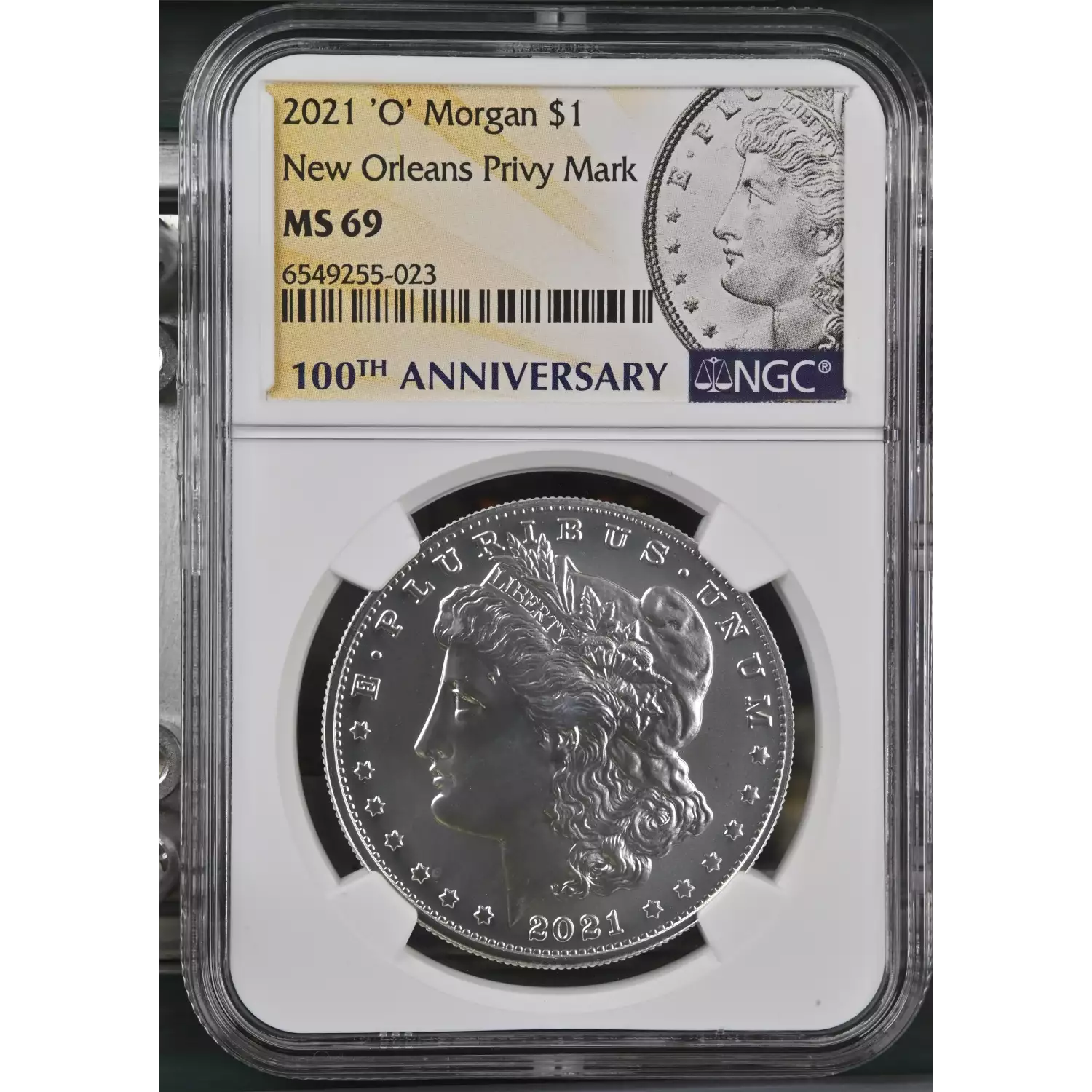 2021-O Morgan Silver Dollar 100th Anniversary NGC MS-69 New Orleans ...