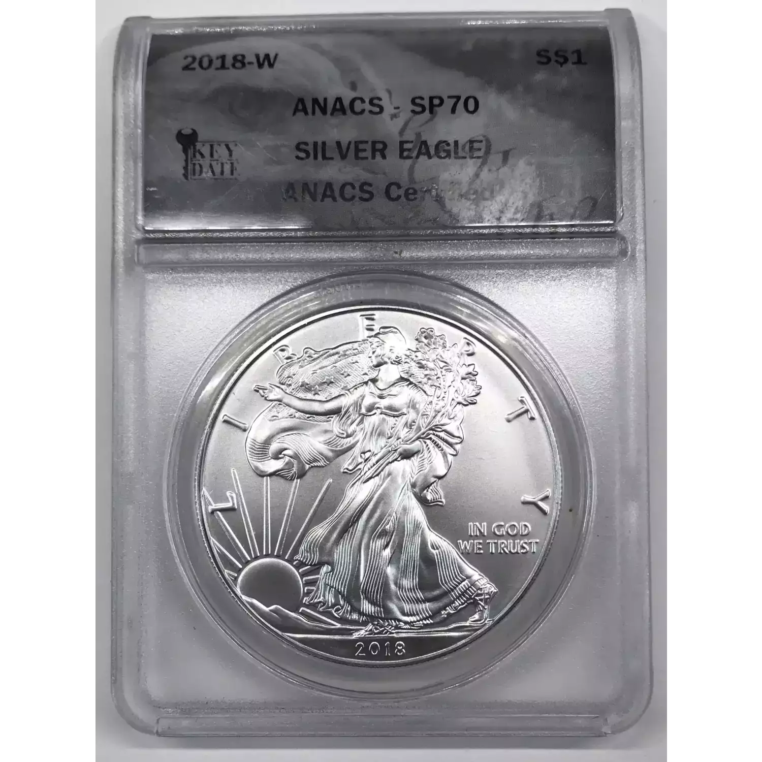 2018-W Silver Eagle ANACS SP-70 Burnished - Old Pueblo Coin