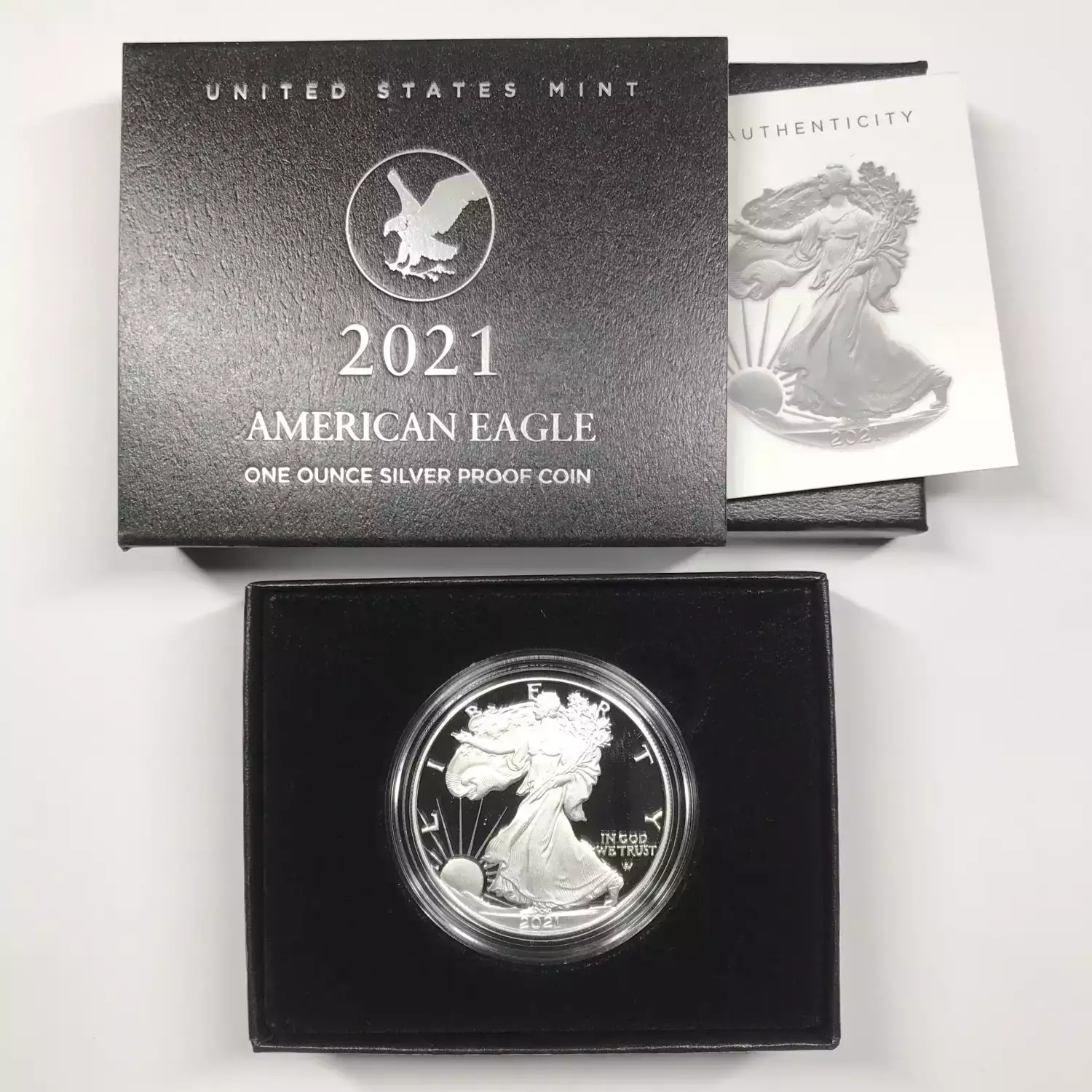 2021-S Type 2 (Eagle Landing) Proof Silver Eagle w OGP - Box & COA ...