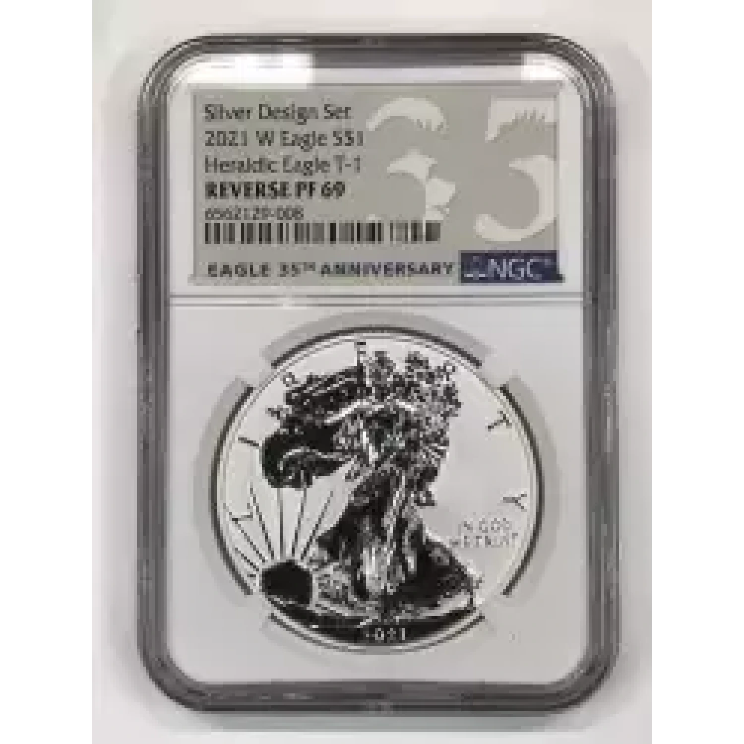 2021-W Silver Eagle NGC PF-69 Reverse Proof Heraldic Eagle T-1 Silver ...