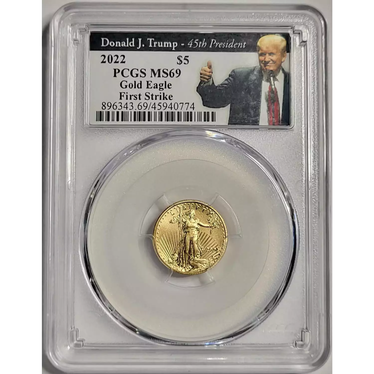2022 1/10 oz $5 Gold Eagle PCGS MS-69 Gold Eagle First Strike - Old ...