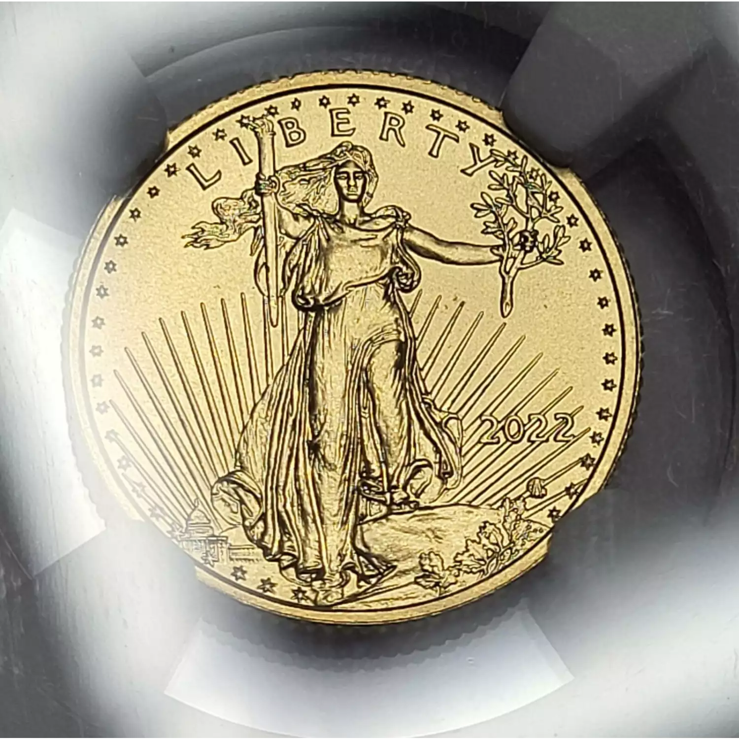 2022 1/10 oz $5 Gold Eagle NGC MS-70 Early Releases - Old Pueblo Coin