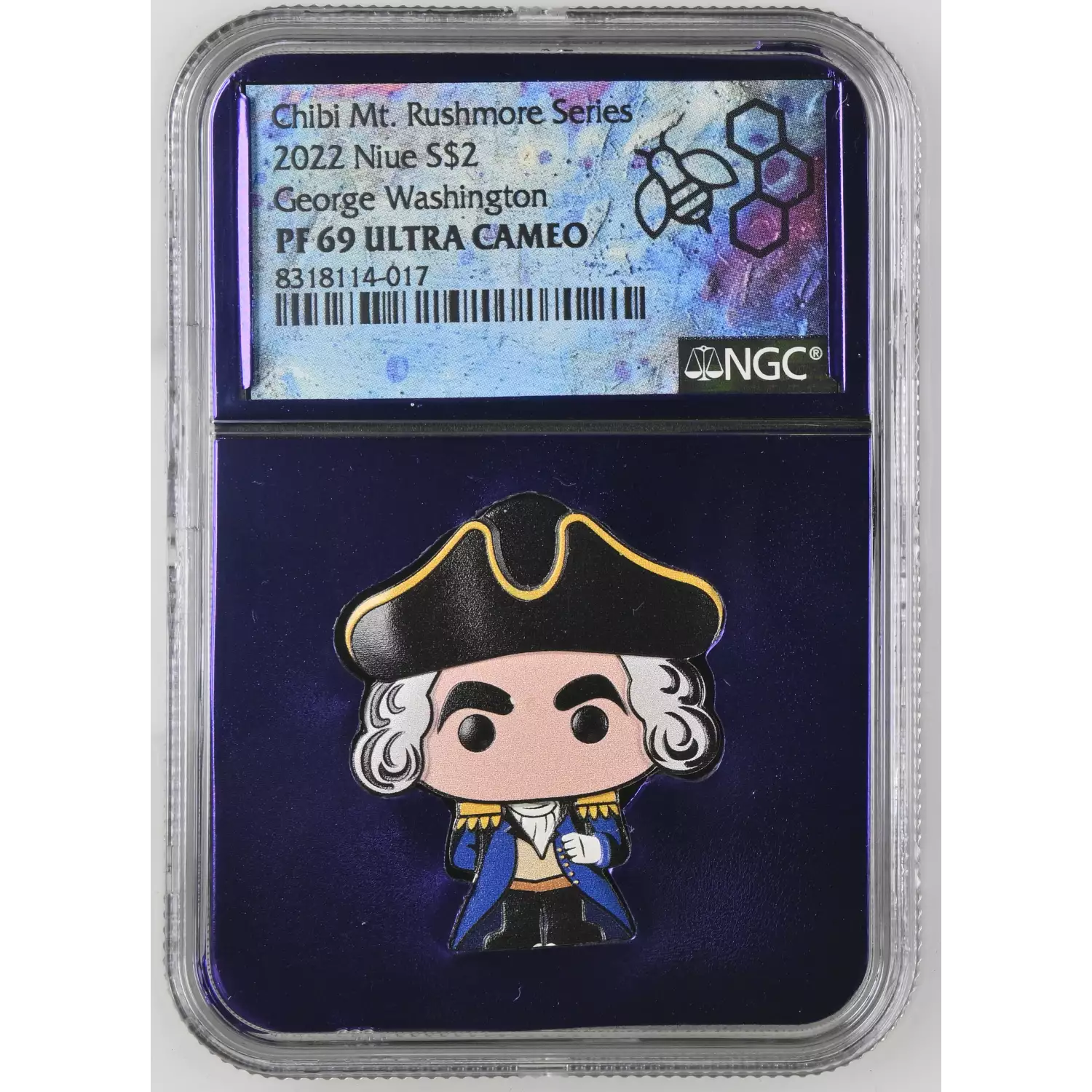 2022 1 oz Silver NGC PF-69 ULTRA CAMEO Niue $2 George Washington Chibi ...