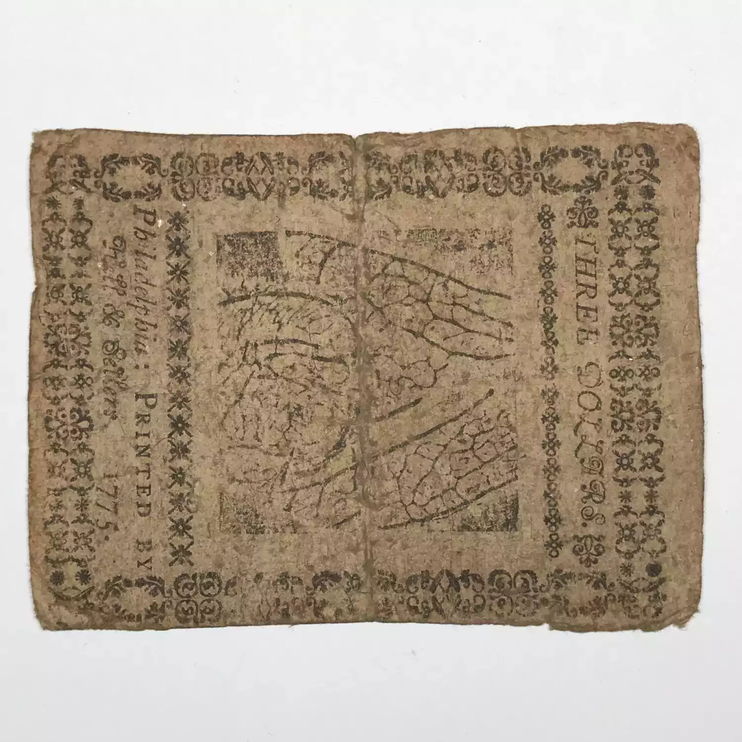 May 10, 1775 Three Dollars $3 CONTINENTAL CURRENCY CC-3 - Old Pueblo Coin