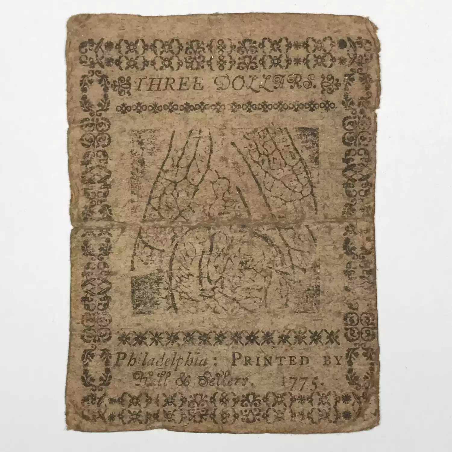 May 10, 1775 Three Dollars $3 CONTINENTAL CURRENCY CC-3 - Old Pueblo Coin