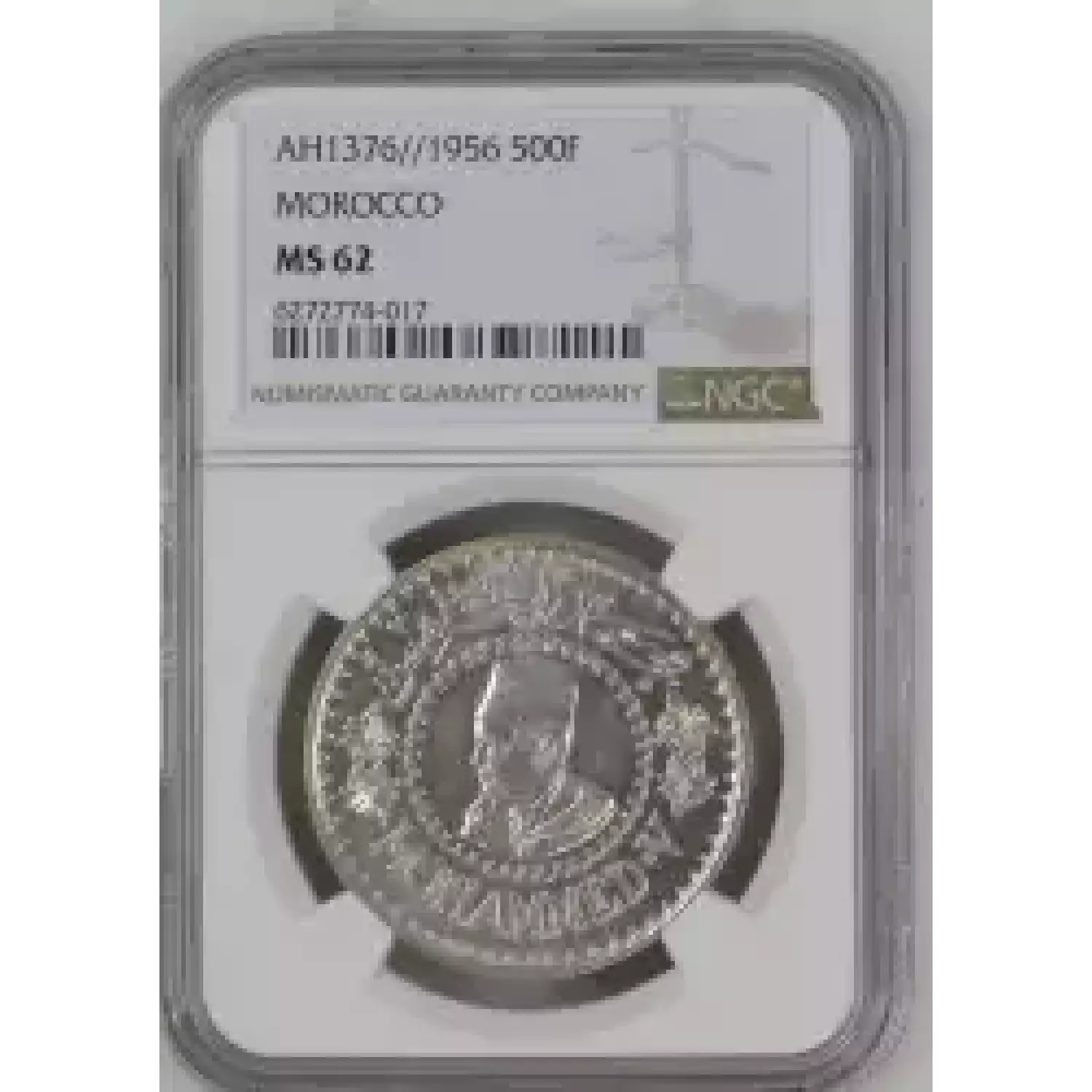 1956 (AH 1376) NGC MS-62 MOROCCO Silver 500 FRANCS - Old Pueblo Coin