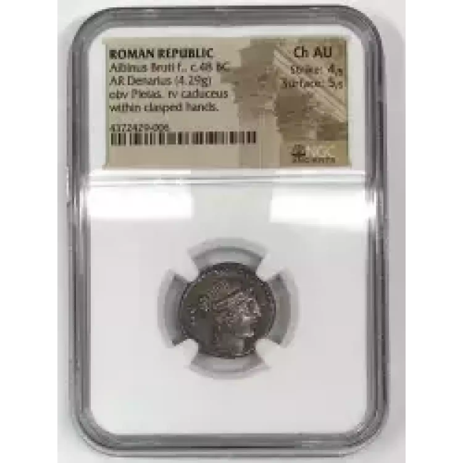 c. 48 BC Roman Republic Ancient Coin NGC Ch-AU-Strike:-4/5-Surface:-5/5 ...