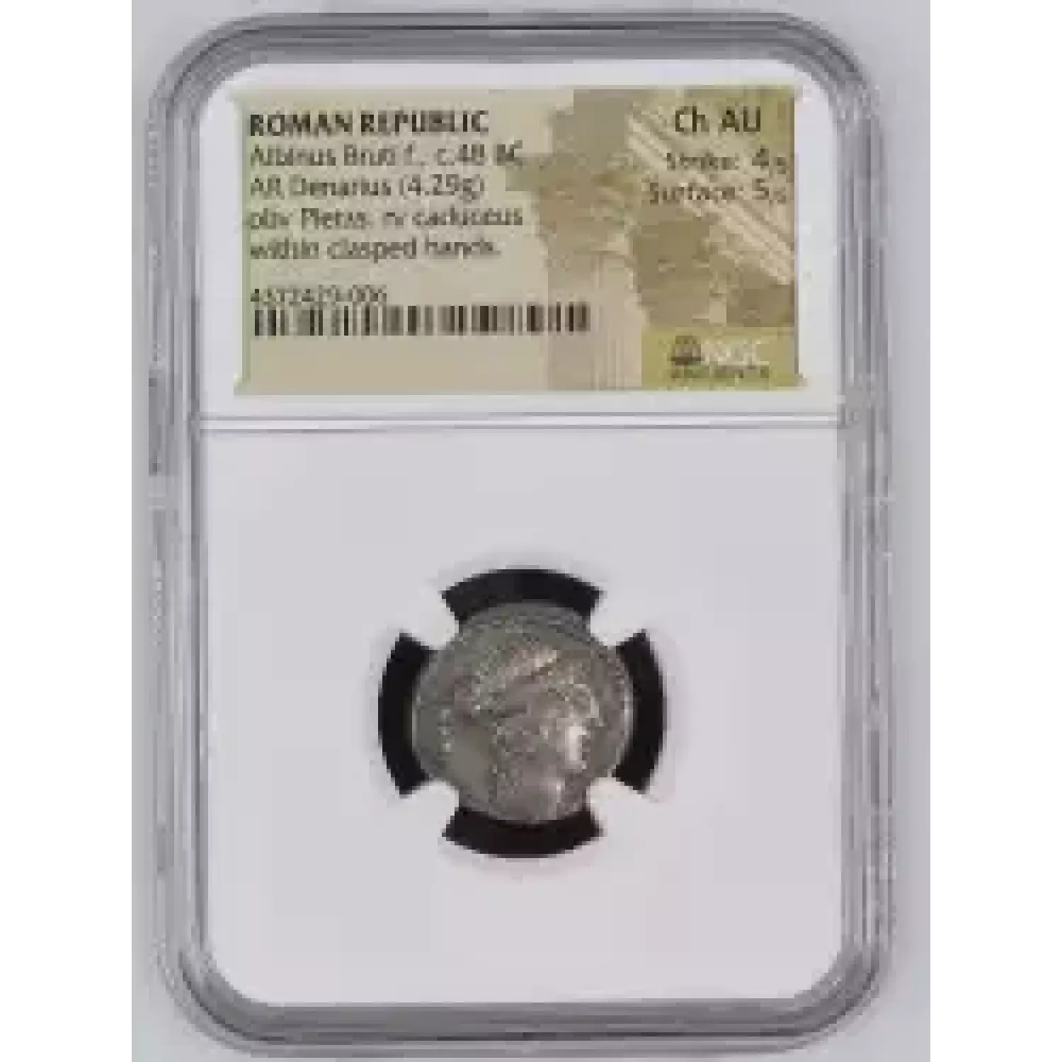 c. 48 BC Roman Republic Ancient Coin NGC Ch-AU-Strike:-4/5-Surface:-5/5 ...