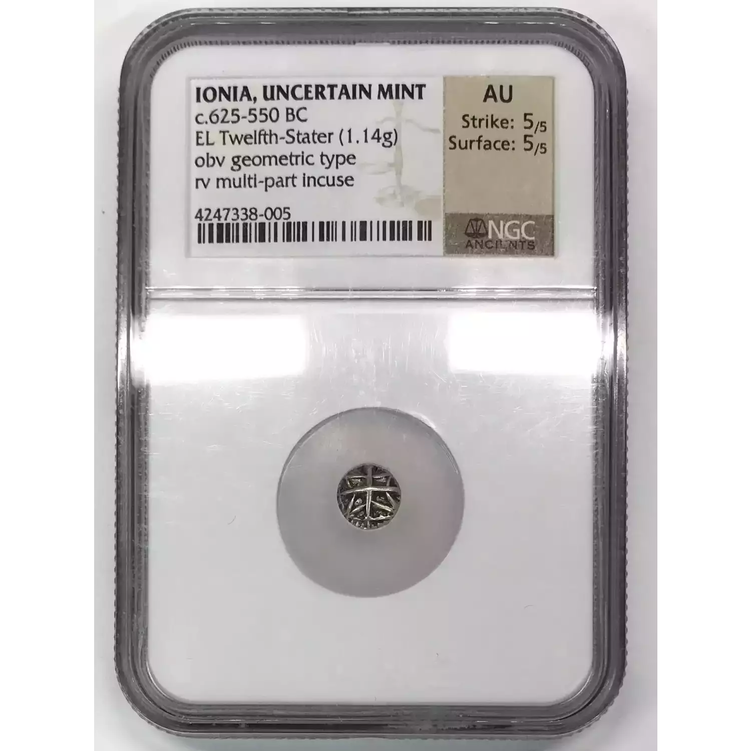 c.625-550 BC Greek Ancient Coin NGC AU-Strike:-5/5-Surface:-5/5 Ionia ...