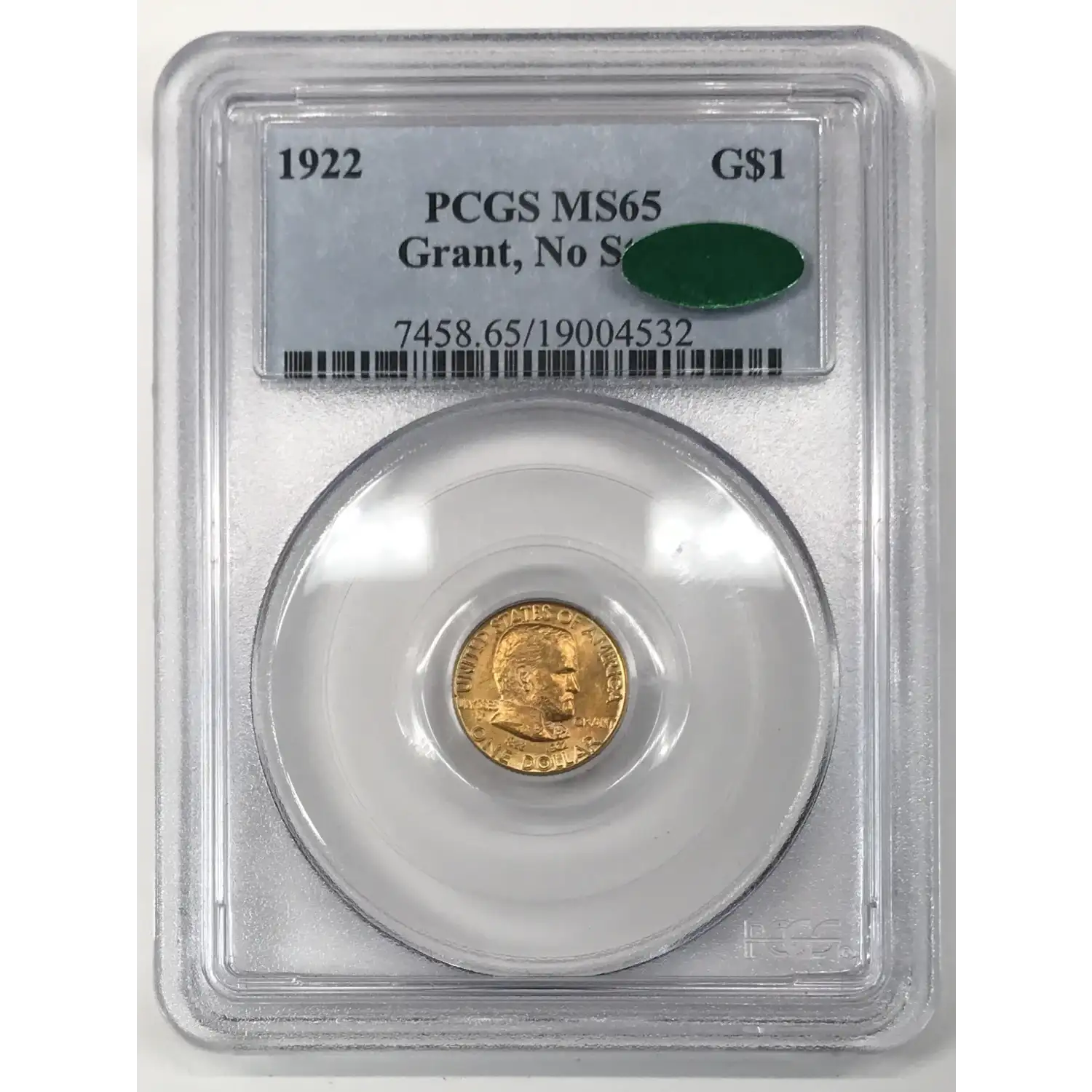 1922 Grant Memorial Commemorative Gold Dollar PCGS MS-65 No Star - Old ...