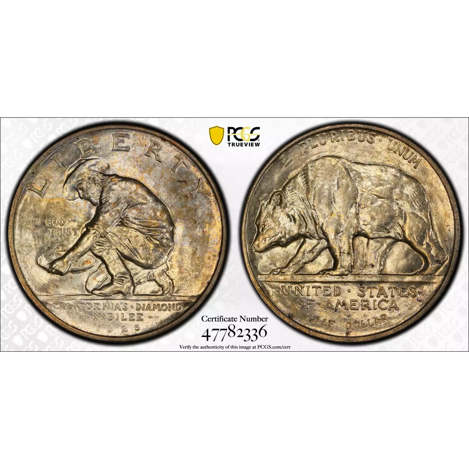 1925-S California Diamond Jubilee Commemorative Half Dollar PCGS MS-63 ...
