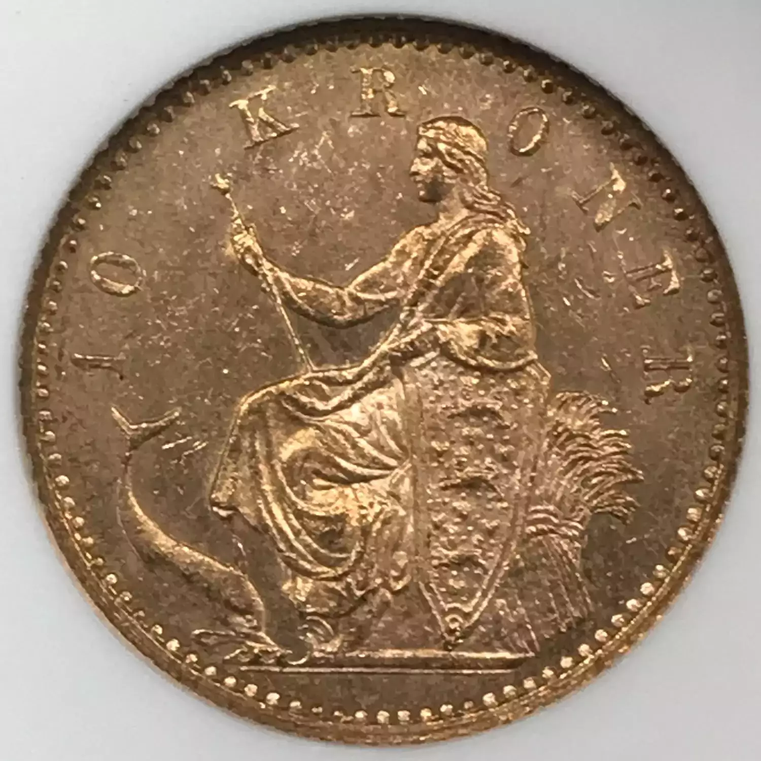 1900-VBP Denmark Gold 10 KRONER ANACS MS-63 - Old Pueblo Coin