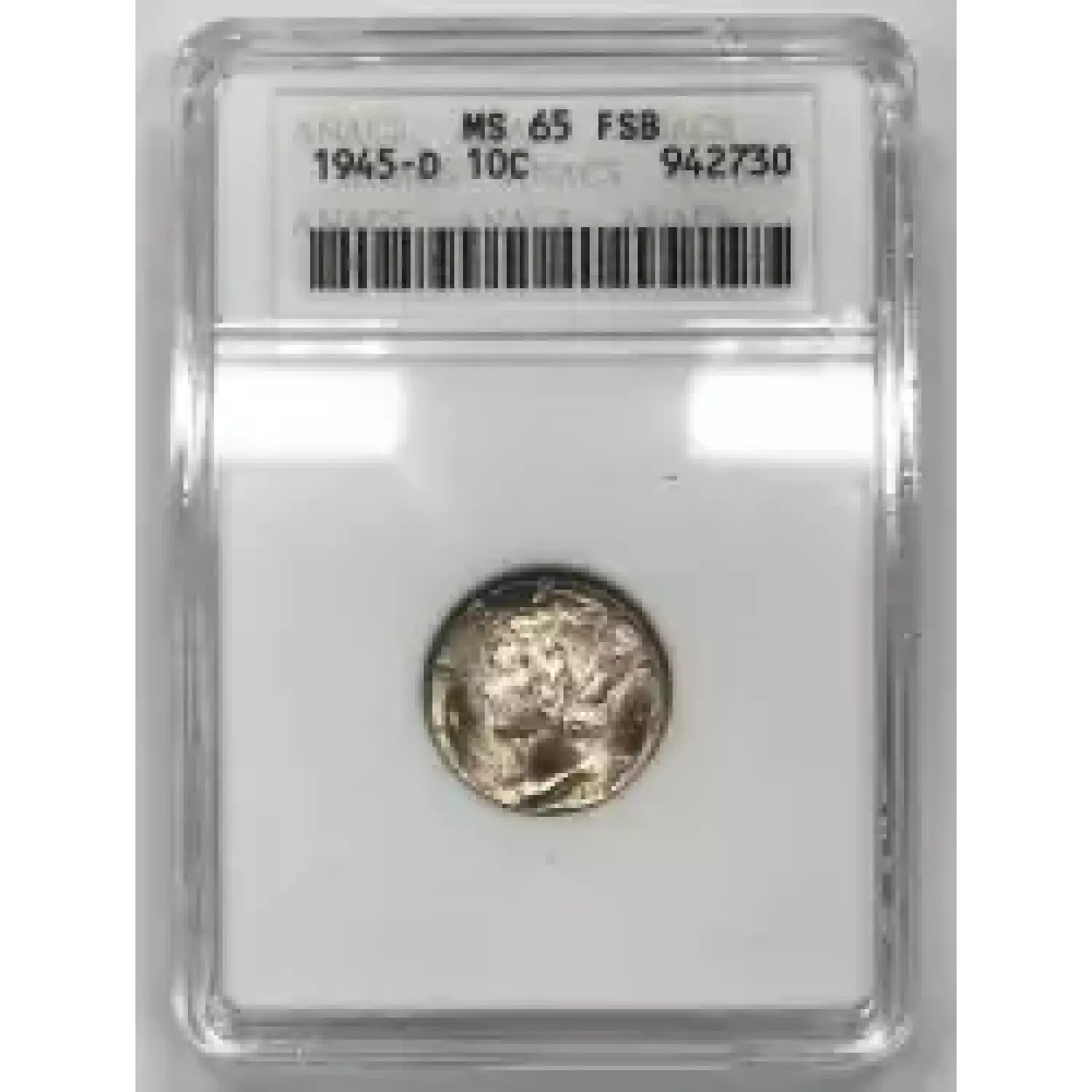 1945-D Mercury Dime ANACS MS-65 FB - Old Pueblo Coin