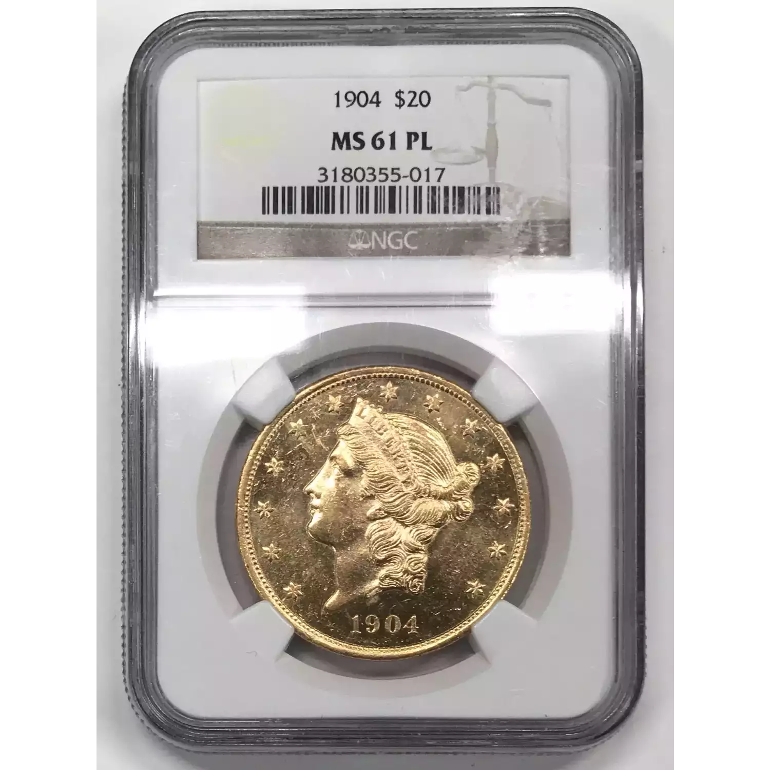 1904 Liberty Head $20 Gold Double Eagle NGC MS-61 PL - Old Pueblo Coin