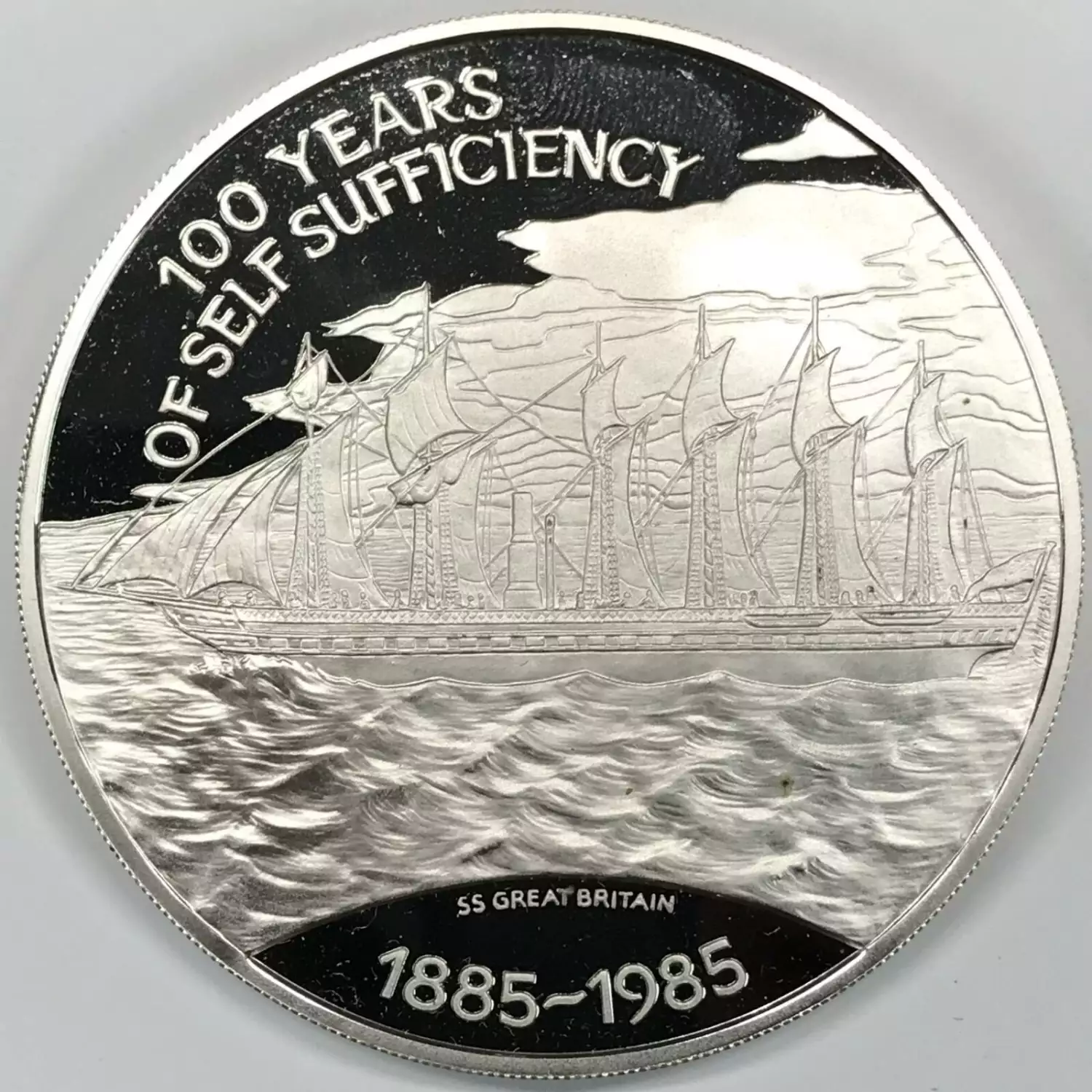 1985 Falkland Islands Silver 25 POUNDS 100 Years of Self Sufficiency ...
