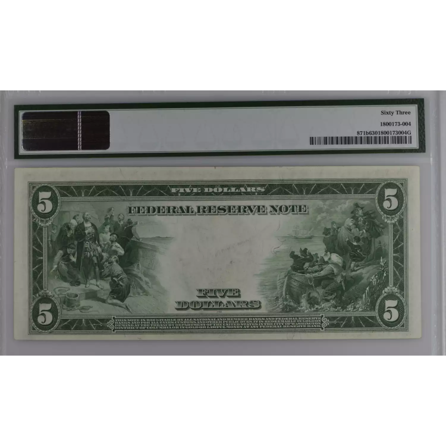 1914 $5 Federal Reserve Notes 871B PMG 63 - Old Pueblo Coin