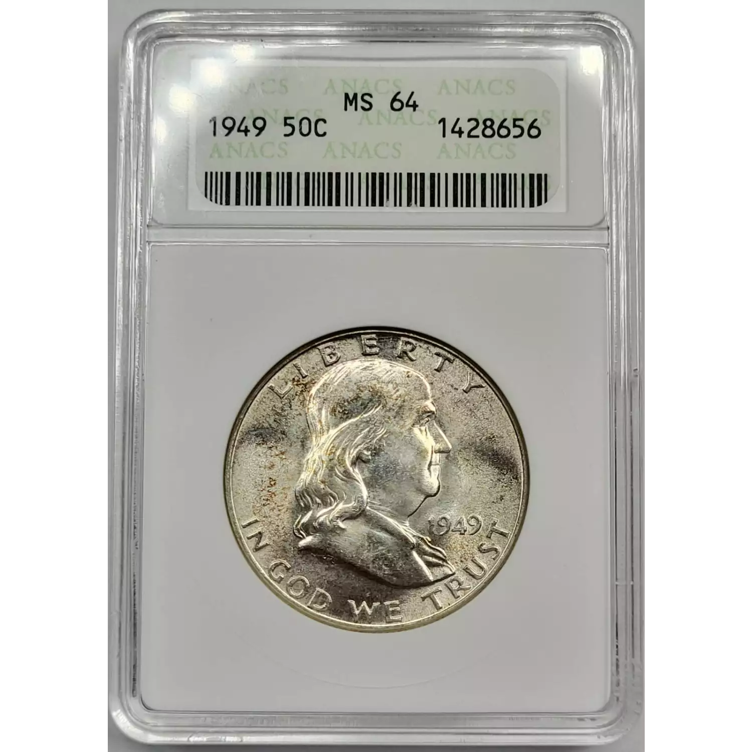 1949 Franklin Half Dollar ANACS MS-64 - Old Pueblo Coin