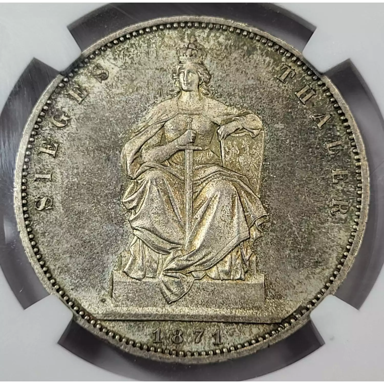 1871-A GERMAN STATES Silver THALER NGC MS-64 Victory Prussia - Old ...