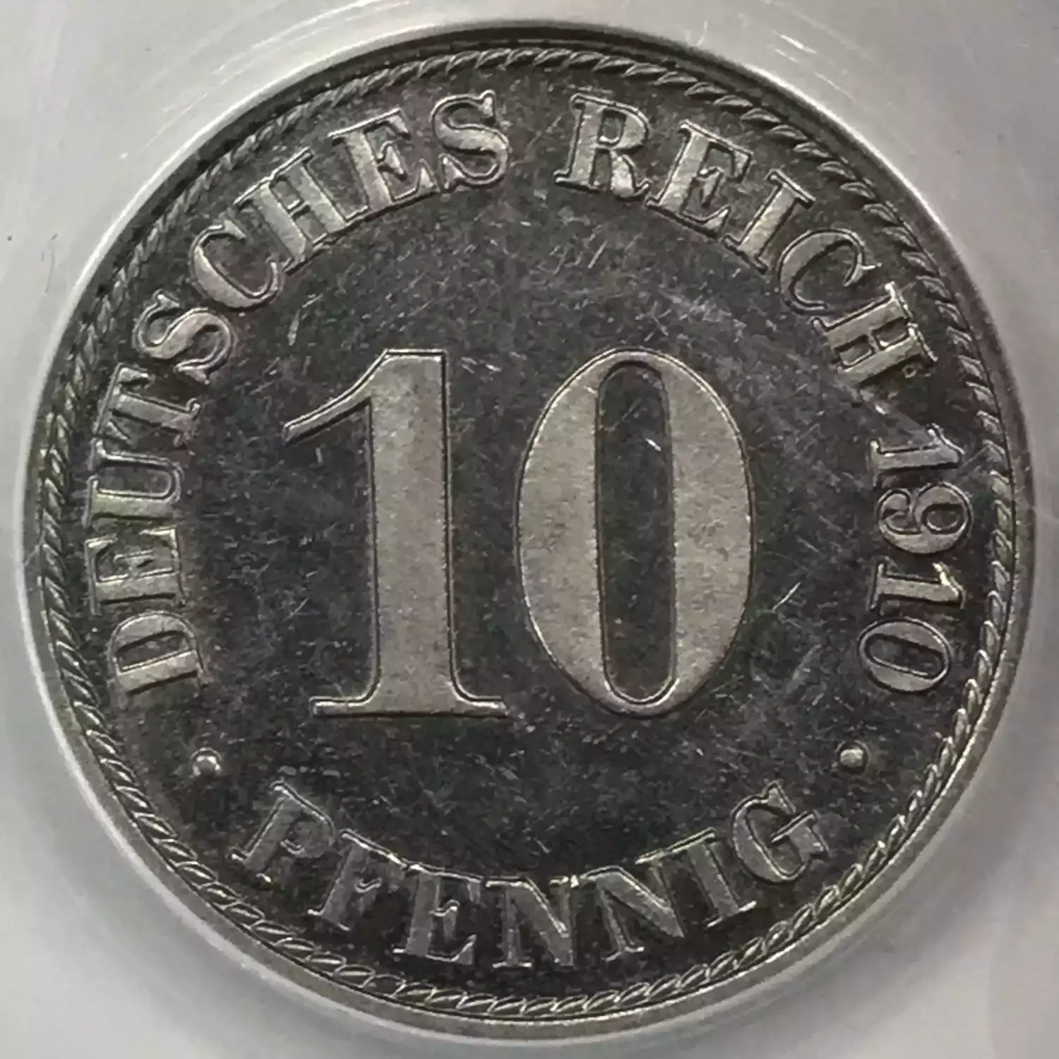 1910-A GERMANY Copper-Nickel 10 PFENNIG ANACS PR-61 CAMEO - Old Pueblo Coin