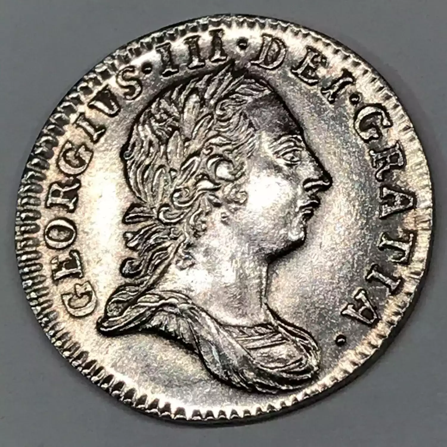 1762 Great Britain Silver 3 PENCE AU cleaned Maundy - Old Pueblo Coin