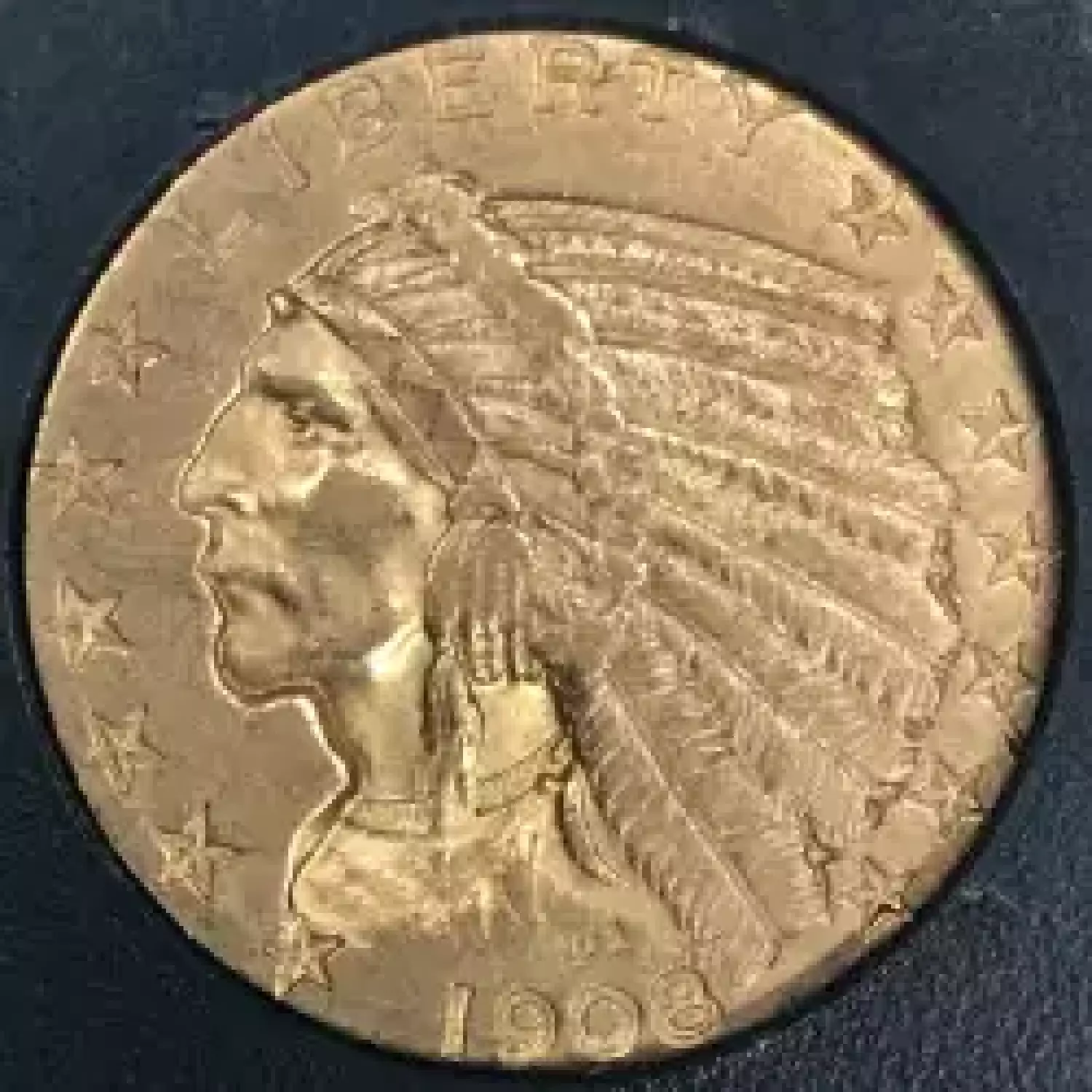 1908 $5 Gold Indian Head Half Eagle AU-58 - Old Pueblo Coin