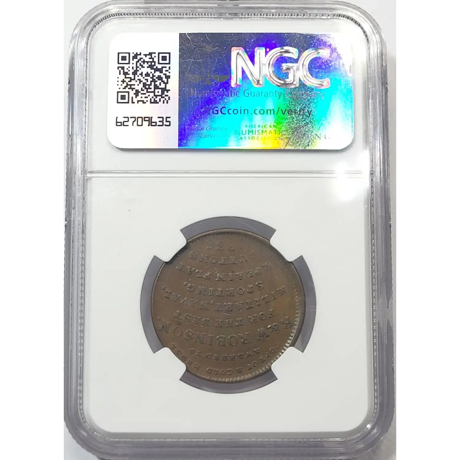 1836 Attleboro MA Hard Times Token NGC AU-53 BN HT-155 R & W Robinson ...