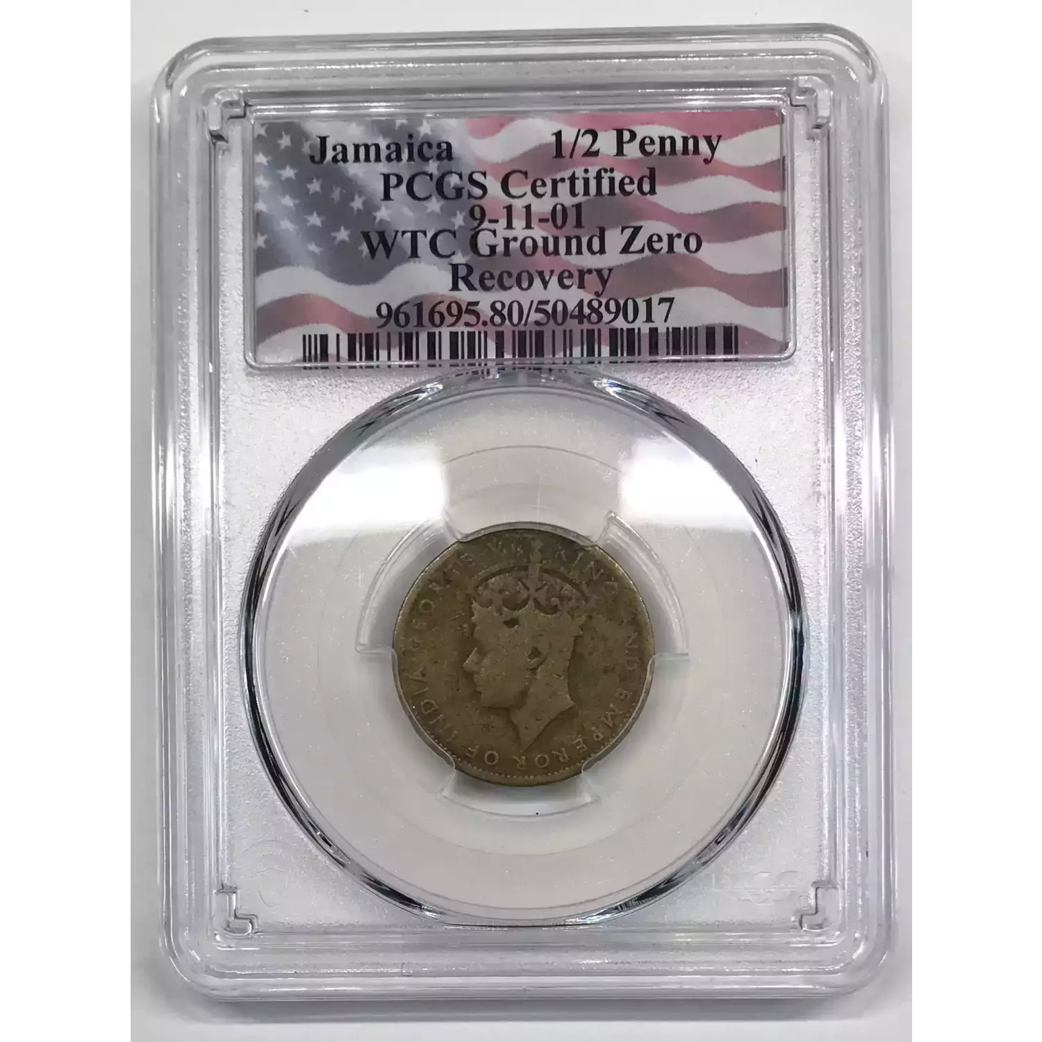 1938 JAMAICA Nickel-Brass 1/2 PENNY PCGS Genuine (80 - Genuine) 9-11-01 ...