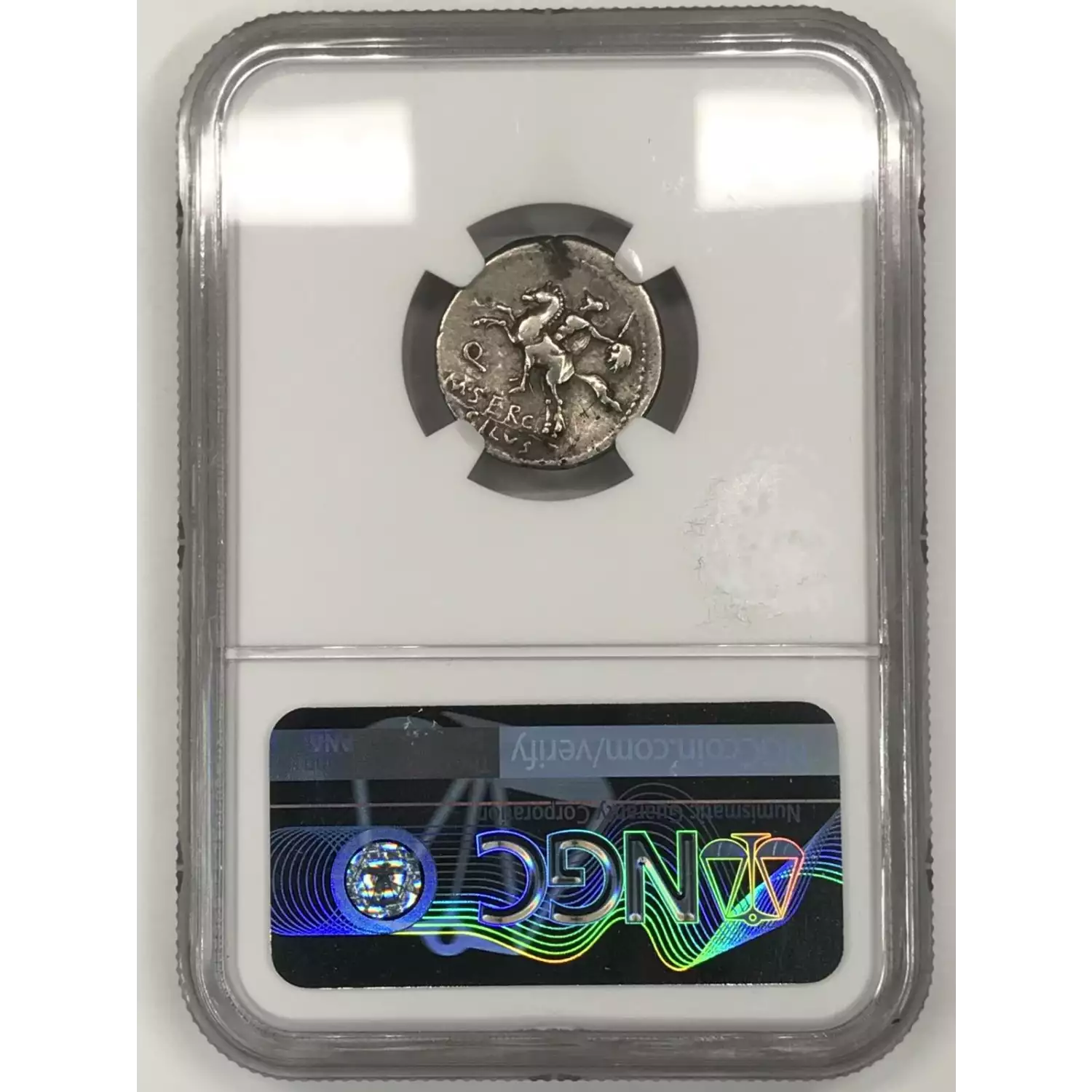 c.116-115 BC Roman Republic Ancient Coin NGC VF-Strike:-5/5-Surface:-3/ ...