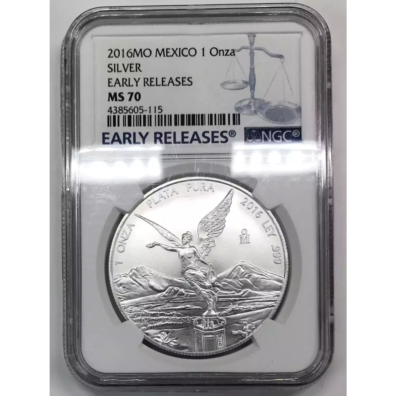 2016-Mo Mexico 1 oz Silver Libertad Onza NGC MS-70 EARLY RELEASES - Old ...