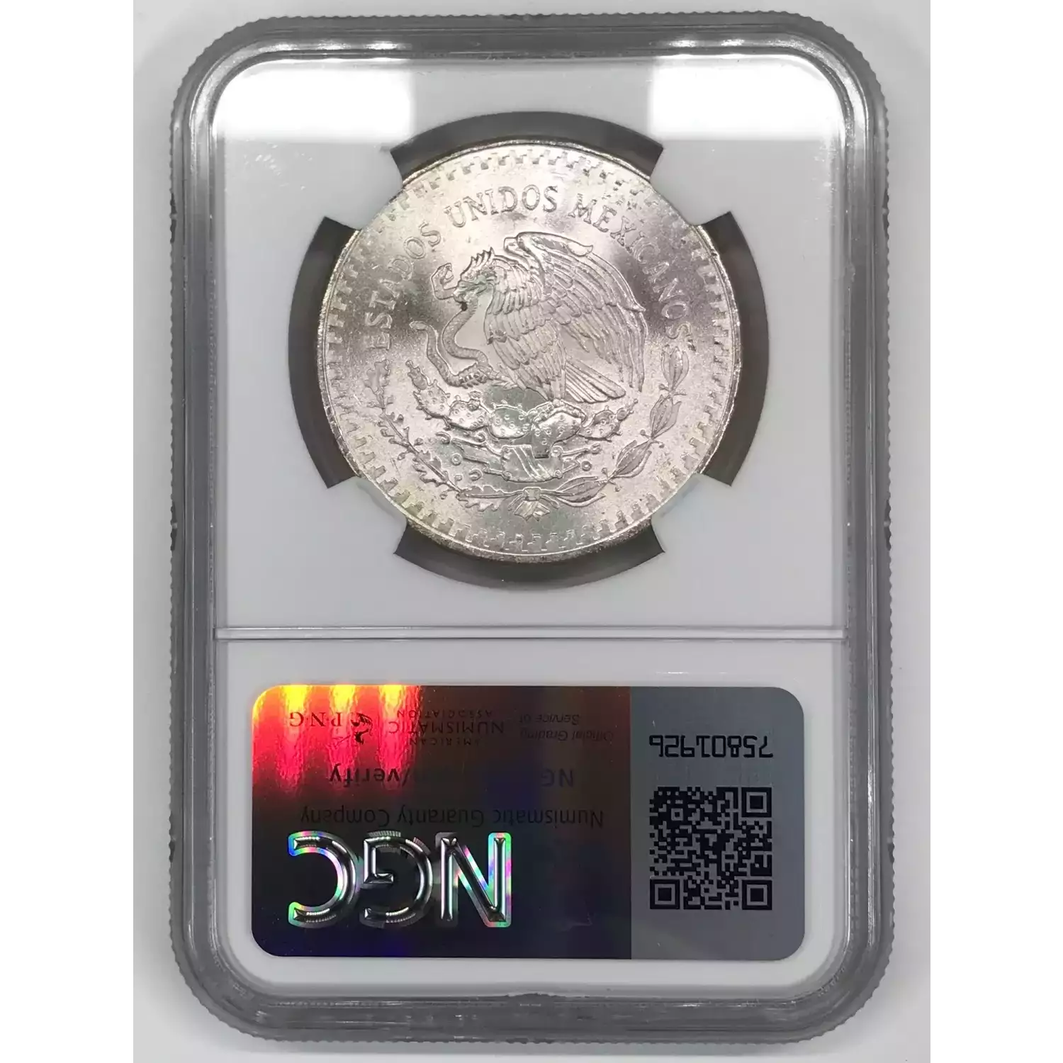 1982-Mo NGC MS-64 DOUBLED DIE REVERSE DDO/DDR #2 MEXICO Silver ONZA ...