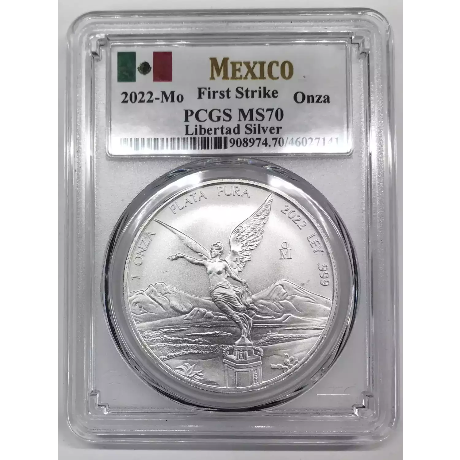 2022-Mo MEXICO Silver ONZA (Troy Ounce of Silver) PCGS MS-70 First ...