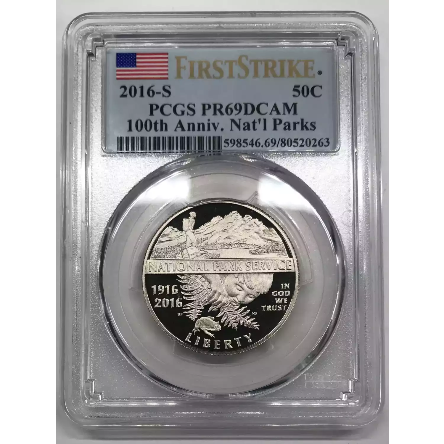 2016-S National Park Service 100th Commemorative Clad Half Dollar PCGS PR-69 DCAM 100th ...