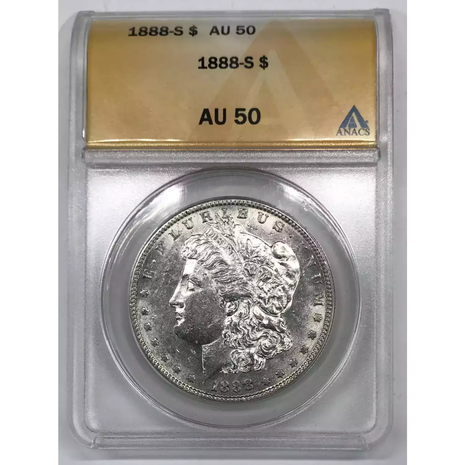 1888-S Morgan Silver Dollar ANACS AU-50 - Old Pueblo Coin