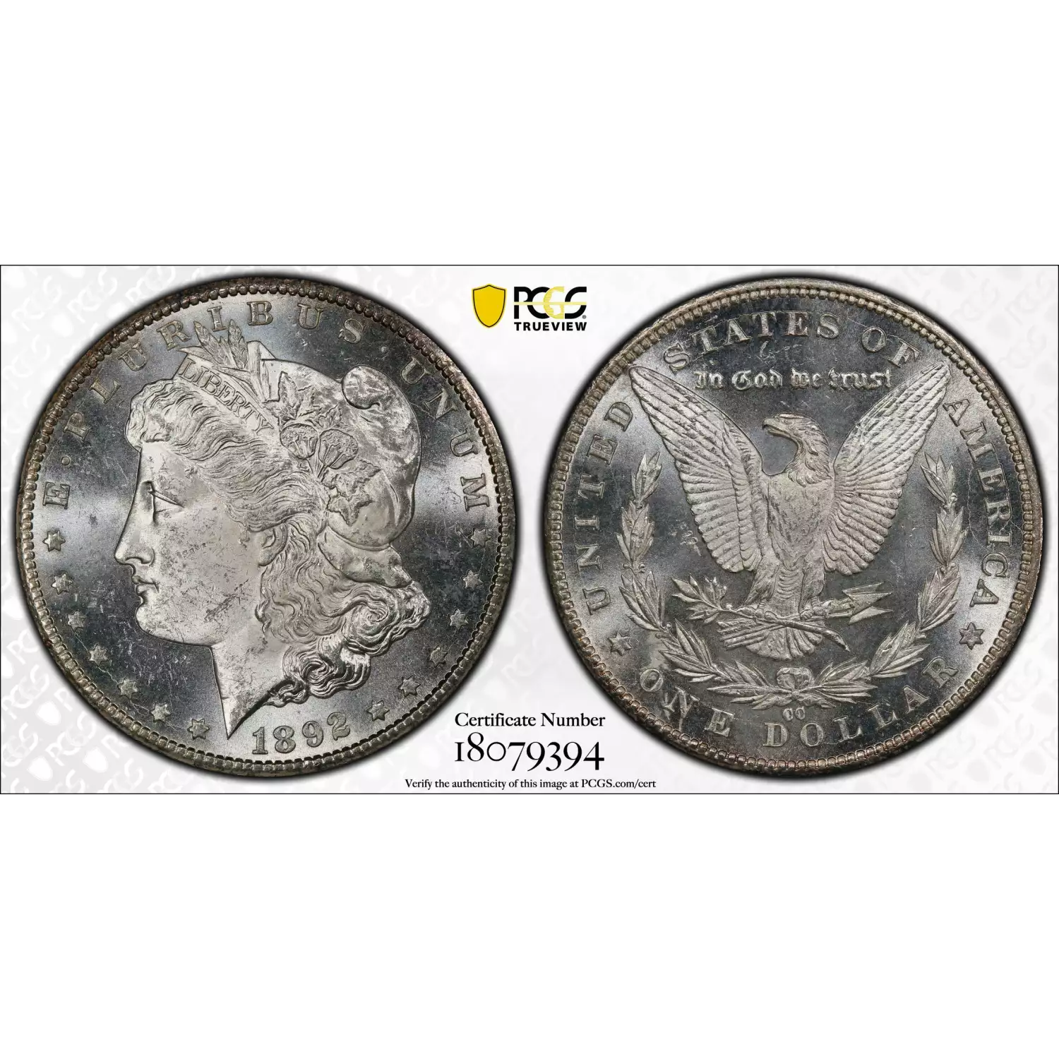 1892-CC Morgan Silver Dollar PCGS MS-63 - Old Pueblo Coin