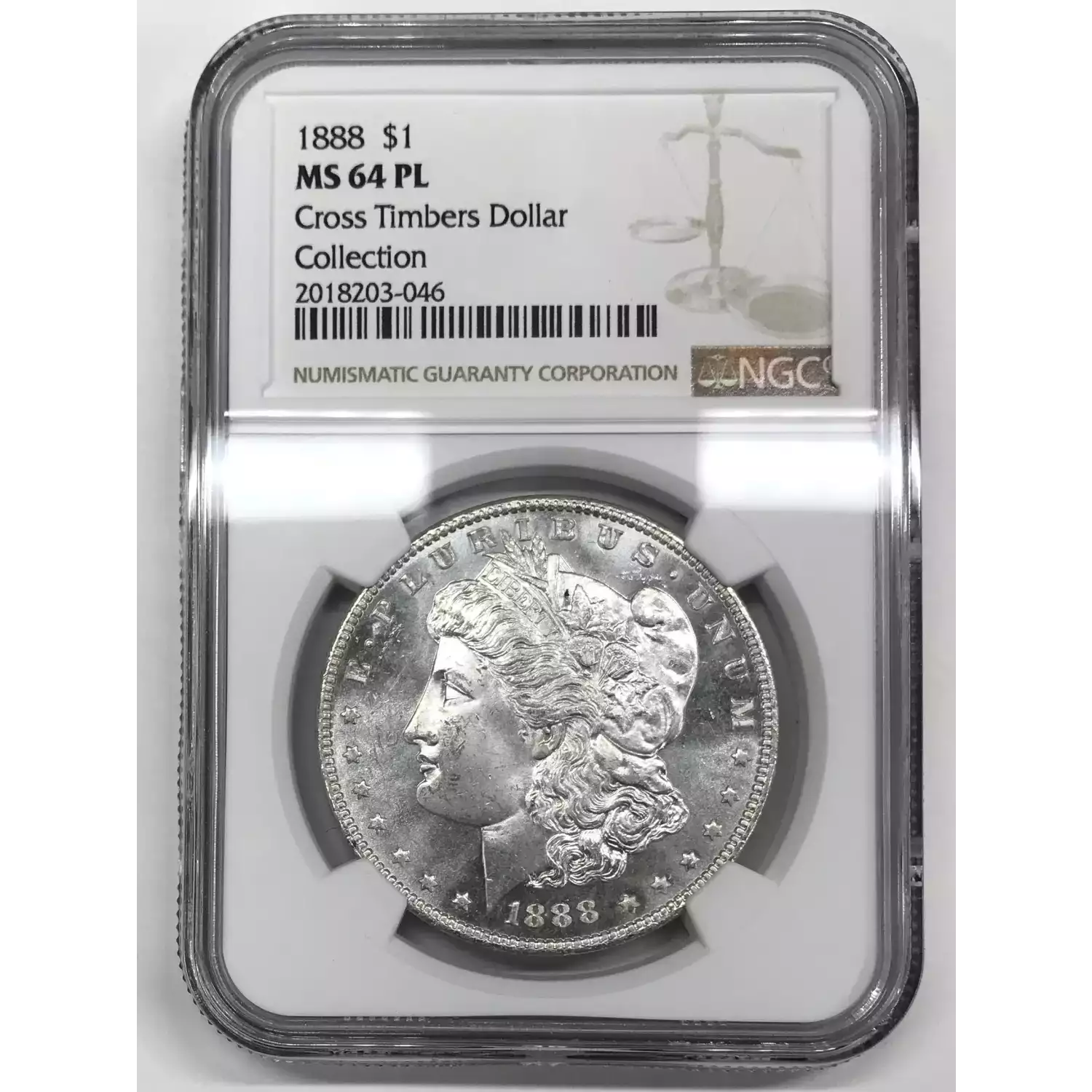 1888 Morgan Silver Dollar NGC MS-64 PL Cross Timbers Dollar Collection - Old Pueblo Coin