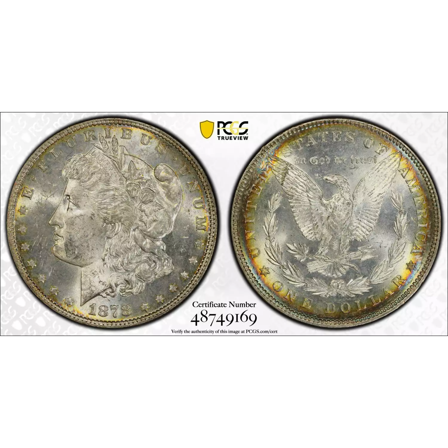 1878 Morgan Silver Dollar PCGS MS-63 7/8TF Weak - Old Pueblo Coin