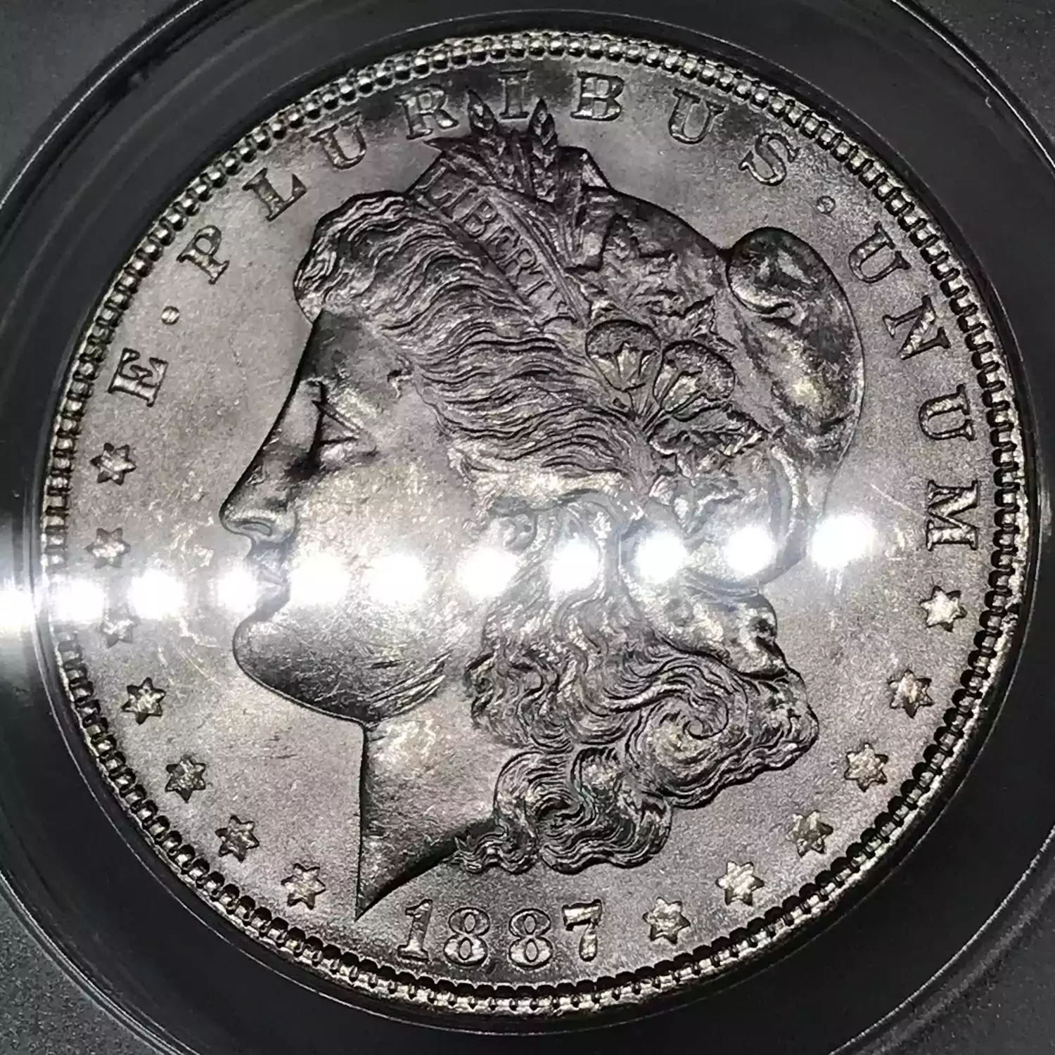 1887 Morgan Silver Dollar ANACS MS-63 VAM-11 MPD 7 in Denticles ...