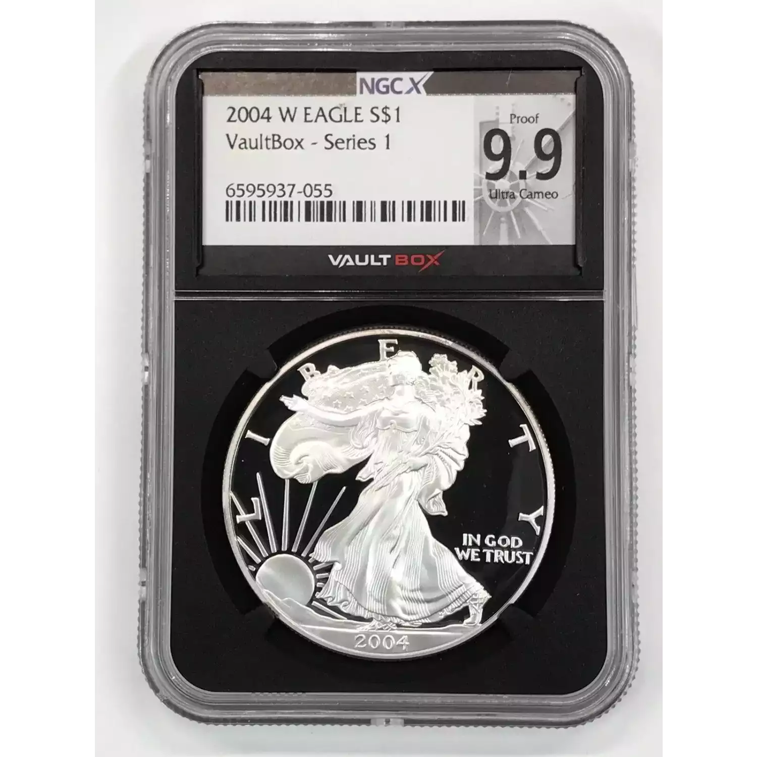 2004-W Silver Eagle NGC PF-69 Ultra Cameo NGCX 9.9 VaultBox Series 1 - Old Pueblo Coin