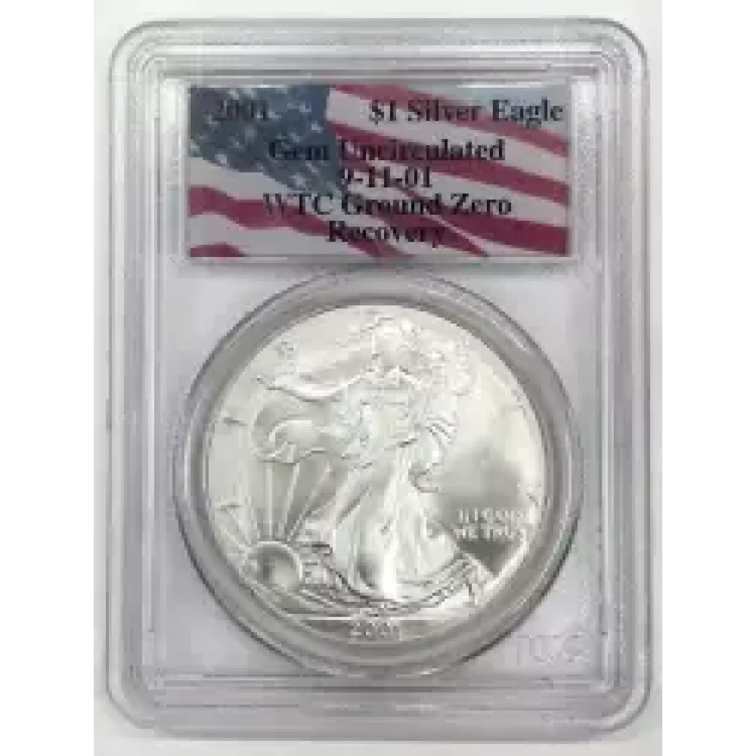 2001 Silver Eagle PCGS Gem Uncirculated WTC Ground Zero Recovery - Old ...