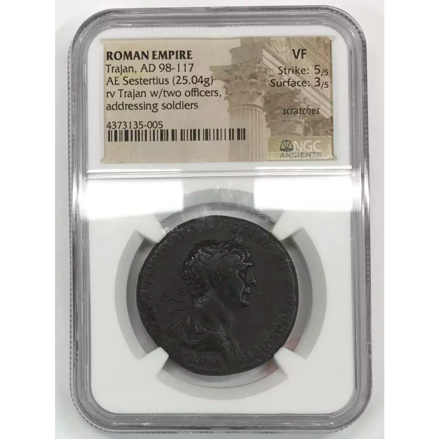 AD 98-117 Roman Imperial Ancient Coin NGC VF-Strike:-5/5-Surface:-3/5 ...